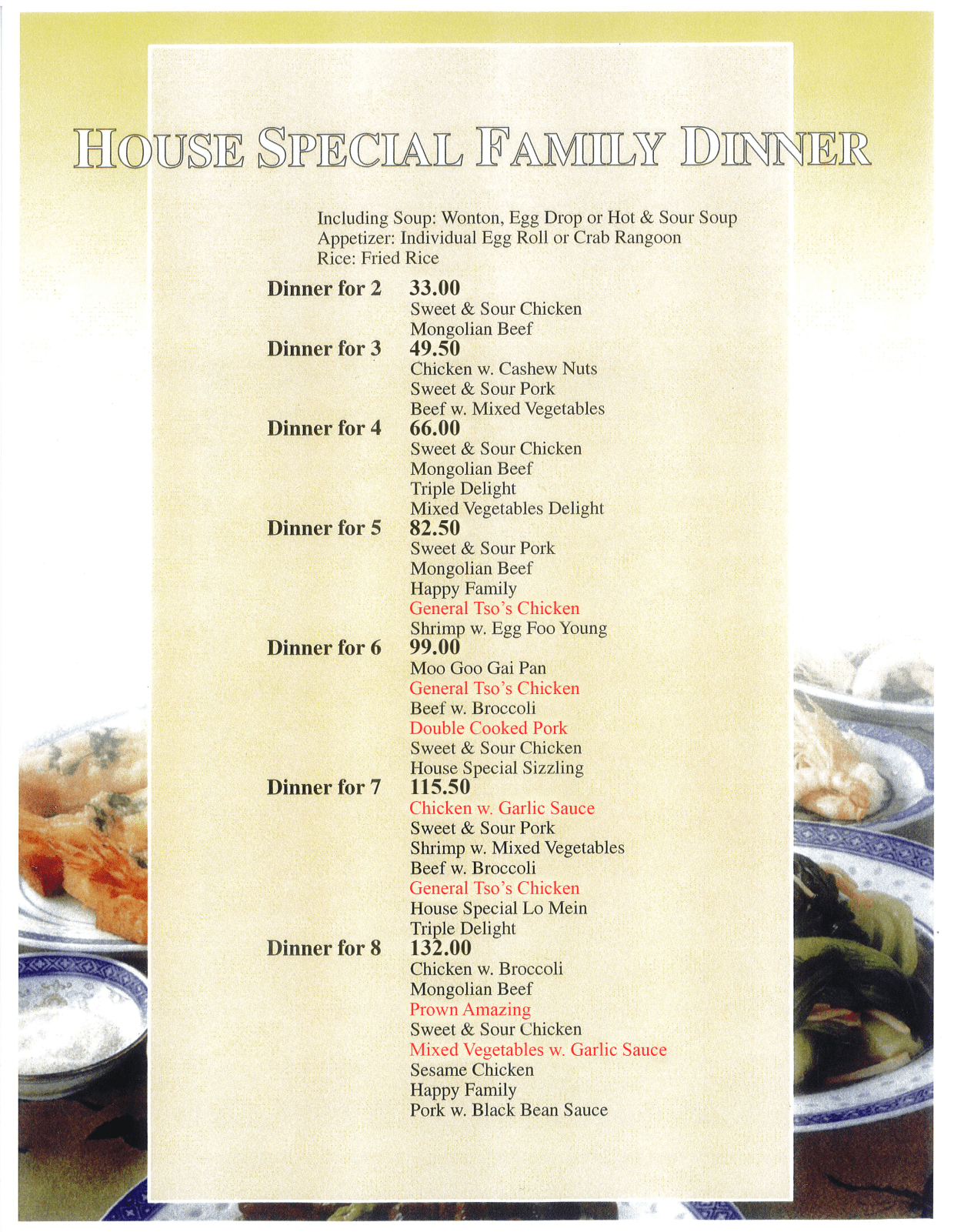 Family Dinner – Xing's Panda Palace